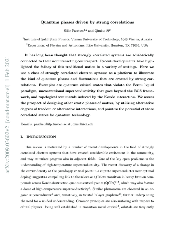 (PDF) Quantum phases driven by strong correlations
