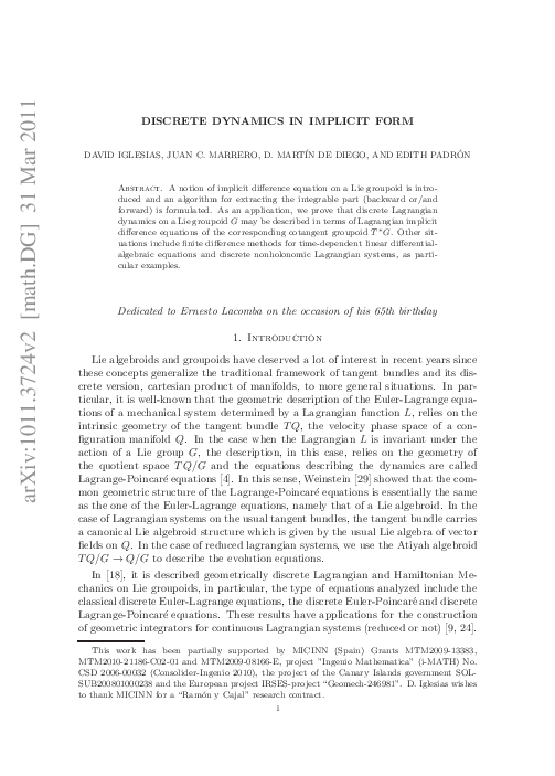 (PDF) Implicit Difference Equations and Discrete Dynamics