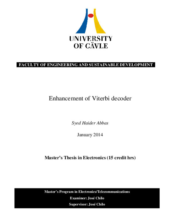 Pdf Enhancement Of Viterbi Decoder