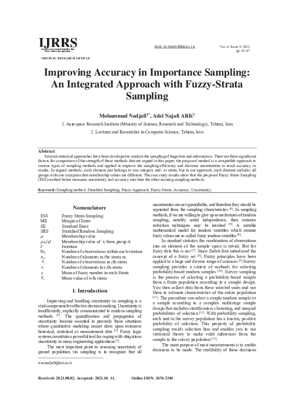 (PDF) Improving Accuracy in Importance Sampling: An Integrated Approach ... (PDF) Improving Accuracy in Importance Sampling: An Integrated Approach ...