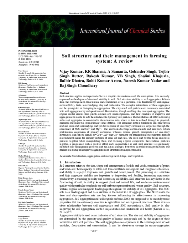 (PDF) Soil structure and their management in farming system: A review