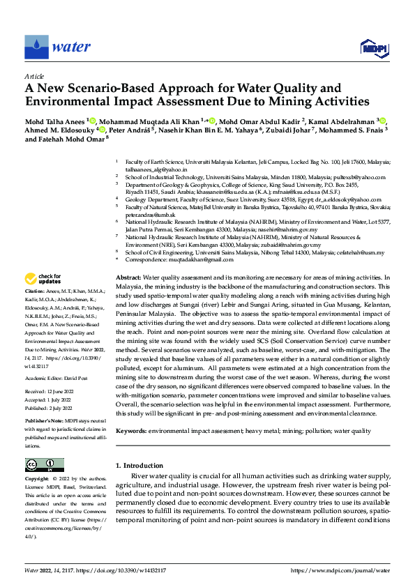 (PDF) A New Scenario-Based Approach for Water Quality and Environmental ...