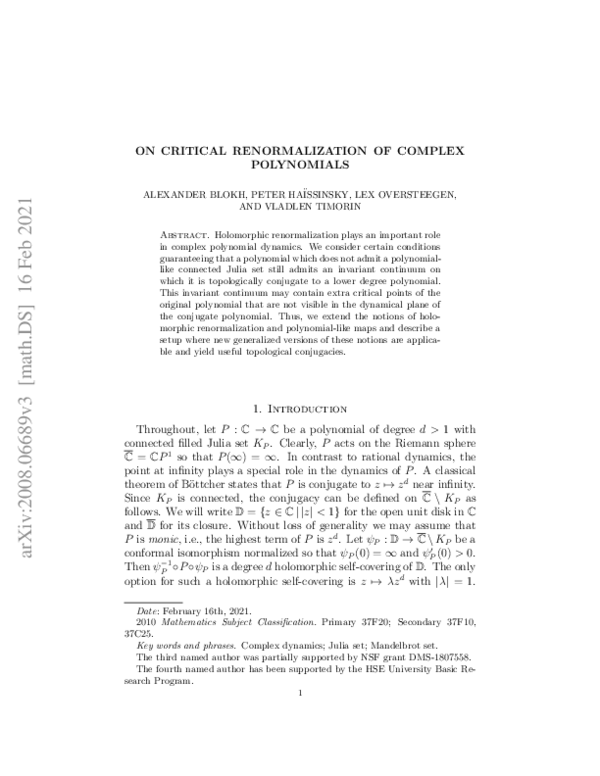 Pdf Almost Polynomial Like Maps In Polynomial Dynamics