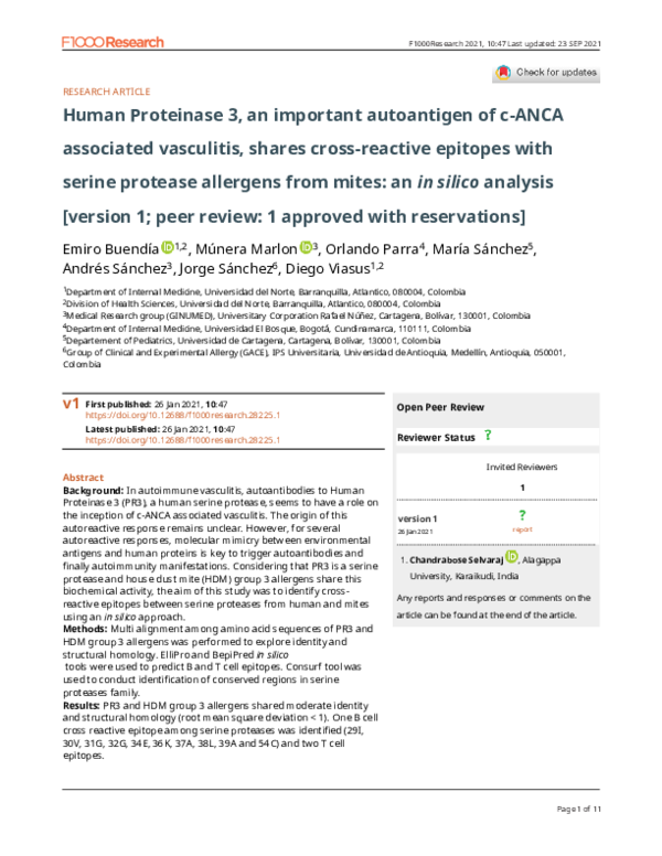 (PDF) Human Proteinase 3, an important autoantigen of c-ANCA associated ...