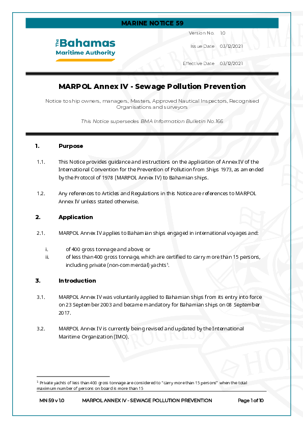 (PDF) MARPOL Annex IV -Sewage Pollution Prevention