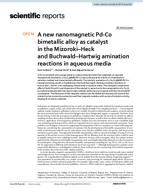 (PDF) A New Nanomagnetic Pd-Co Bimetallic Alloy as Catalyst in the ...