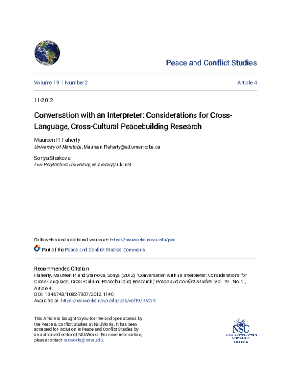 (PDF) Conversation with an Interpreter: Considerations for Cross ...