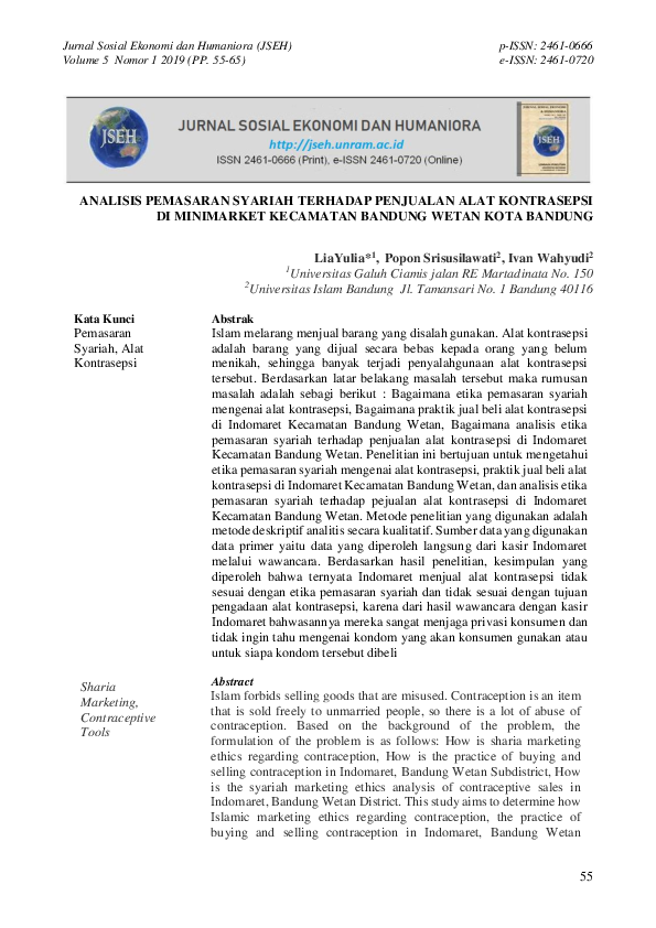 (PDF) Analisis Pemasaran Syariah Terhadap Penjualan Alat Kontrasepsi DI Minimarket Kecamatan ...