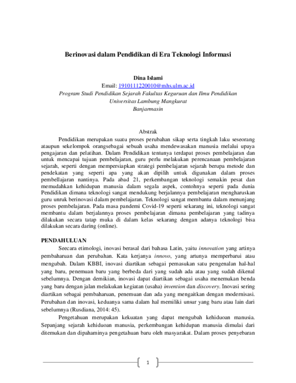 (PDF) Berinovasi dalam Pendidikan di Era Teknologi Informasi