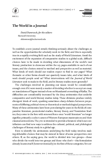 (PDF) The World in a Journal