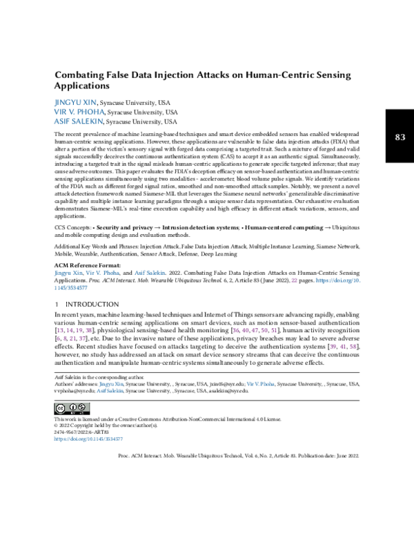 (PDF) Mitigating False Data Injection in Sensing Apps