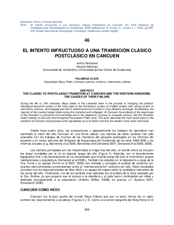 (PDF) EL INTENTO INFRUCTUOSO A UNA TRANSICIÓN CLÁSICO POSTCLÁSICO EN ...