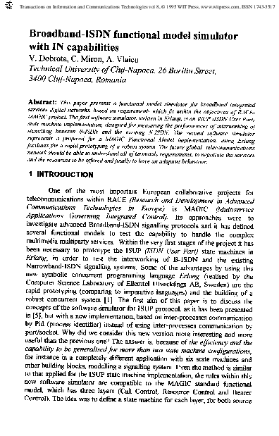 (PDF) Broadband-ISDN functional model simulator with IN capabilities