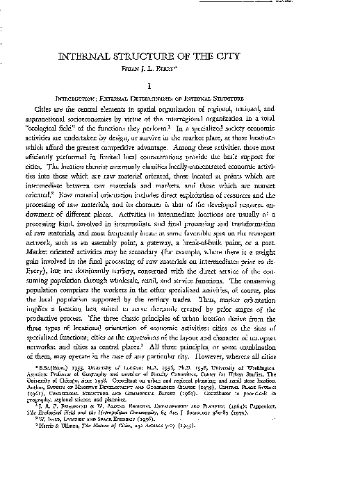 (PDF) Internal Structure of the City