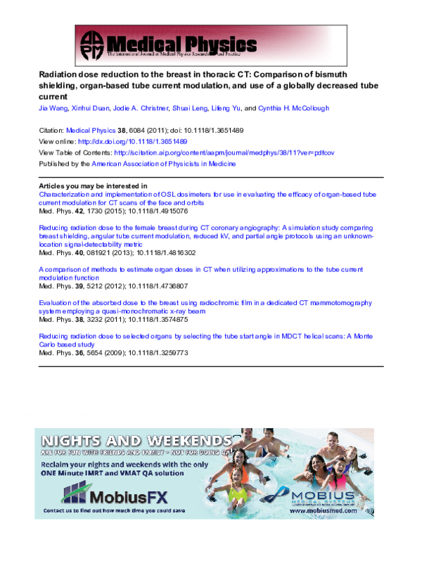 (PDF) Radiation dose reduction to the breast in thoracic CT: Comparison ...