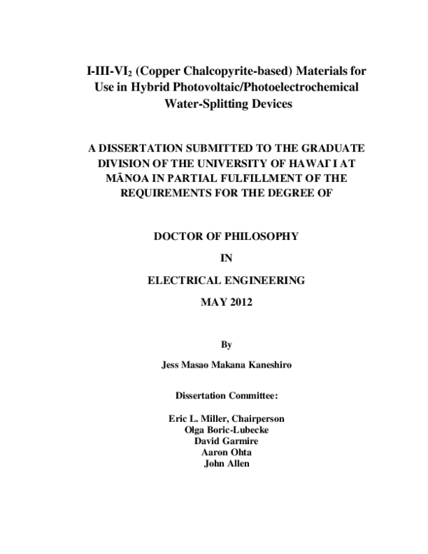 (PDF) I-III-VI2 (copper chalcopyrite-based) materials for use in hybrid ...