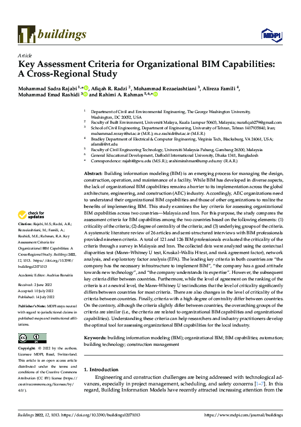 (PDF) Key Assessment Criteria for Organizational BIM Capabilities: A ...