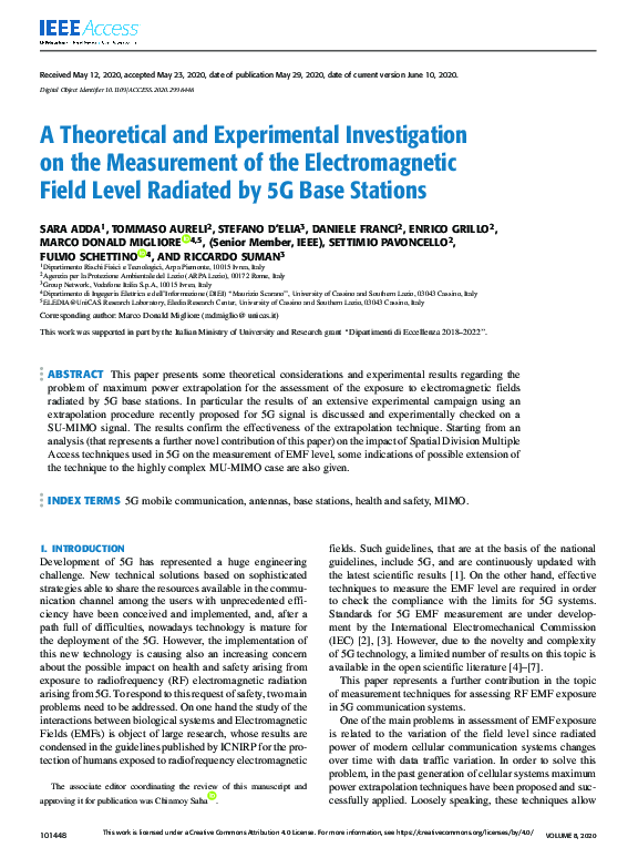 Pdf A Theoretical And Experimental Investigation On The Measurement Of The Electromagnetic