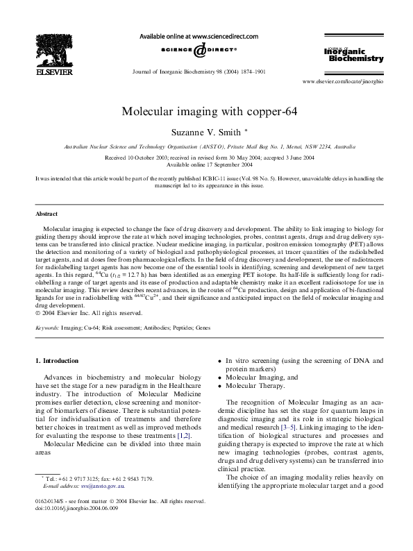 (PDF) Molecular imaging with copper-64