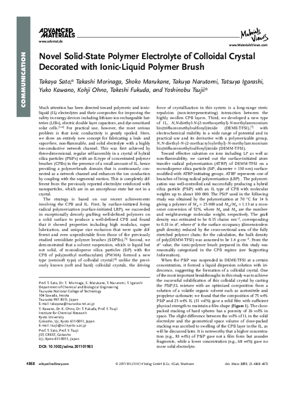 (PDF) Novel Solid-State Polymer Electrolyte of Colloidal Crystal Decorated with Ionic-Liquid ...