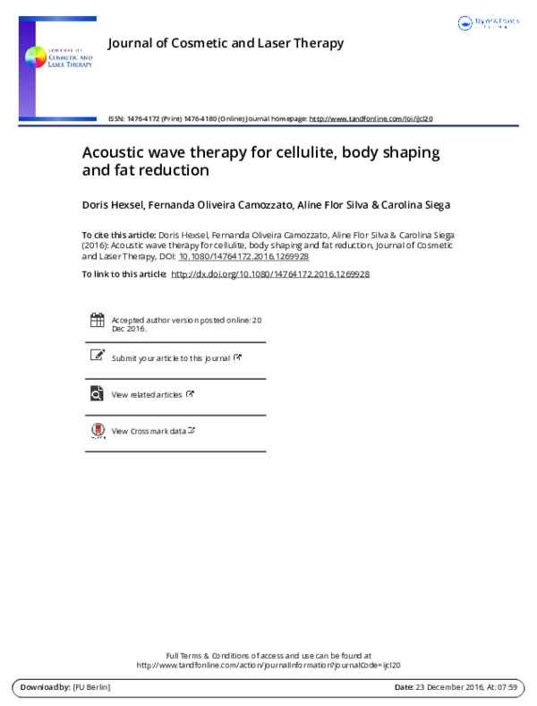 (PDF) Acoustic wave therapy for cellulite, body shaping and fat reduction
