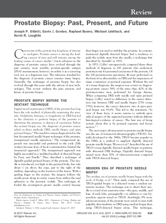 (PDF) Prostate Biopsy: Past, Present, and Future