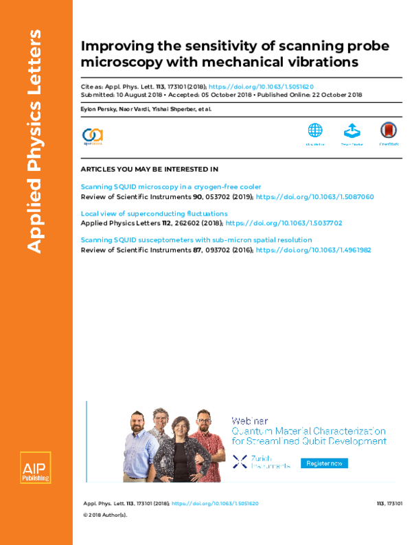 (PDF) Improving the sensitivity of scanning probe microscopy with ...