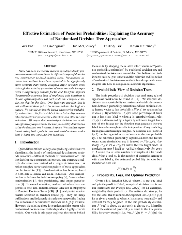 (PDF) Effective Estimation of Posterior Probabilities: Explaining the Accuracy of Randomized ...