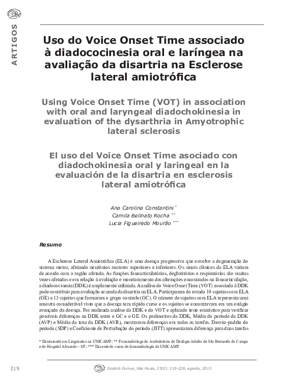 (PDF) Uso do Voice Onset Time associado à diadococinesia oral e ...
