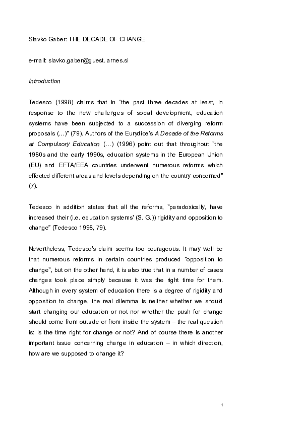 (PDF) The decade of change