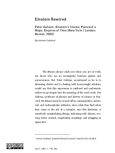 (PDF) Peter Galison, Einstein's Clocks, Poincaré's Maps
