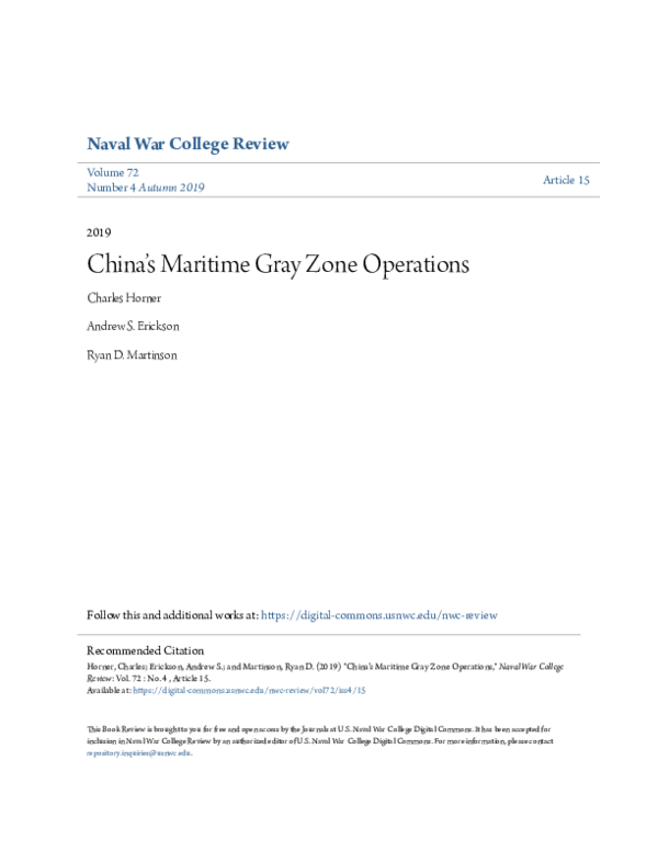 (PDF) China’s Maritime Gray Zone Operations