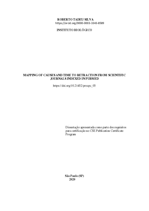 (PDF) Mapping of causes and time to retraction from scientific journals ...