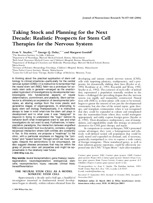 (PDF) Taking stock and planning for the next decade: Realistic ...