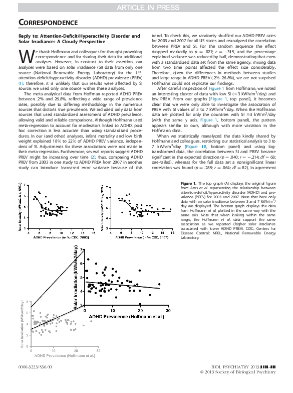 (PDF) Reply to: Attention-Deficit/Hyperactivity Disorder and Solar ...