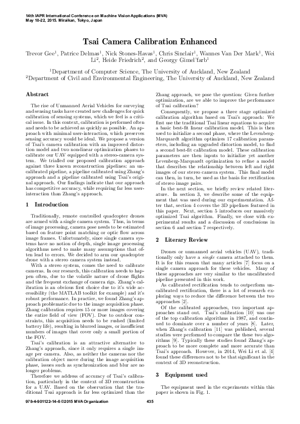 (PDF) Tsai camera calibration enhanced