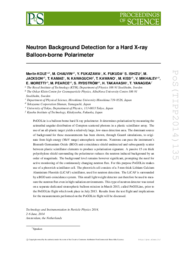 (PDF) Neutron Background Detection for a Hard X-ray Balloon-borne Polarimeter
