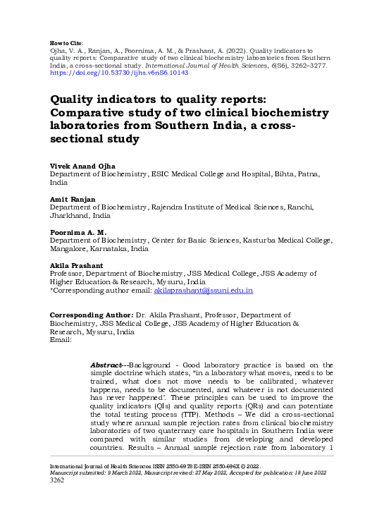(PDF) Quality indicators to quality reports