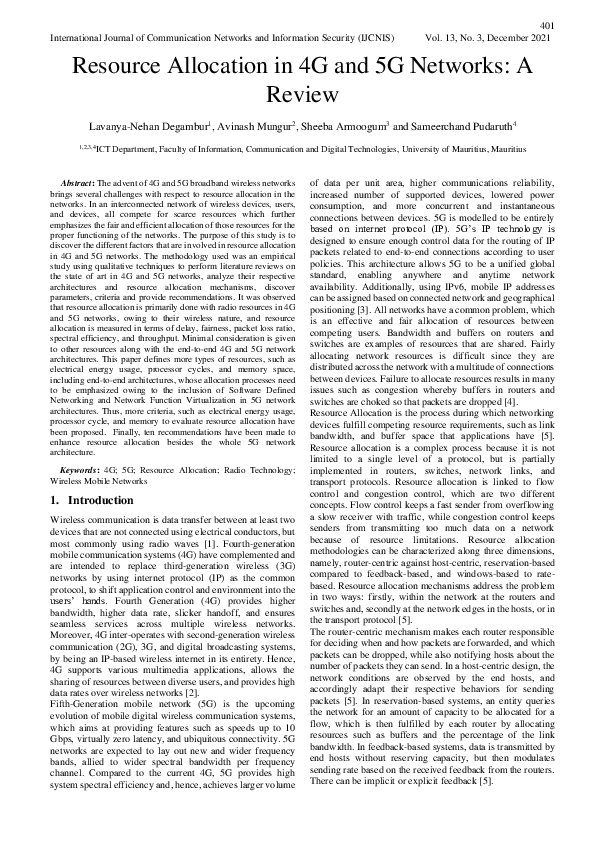 Pdf Resource Allocation In 4g And 5g Networks A Review Sheeba Armoogum