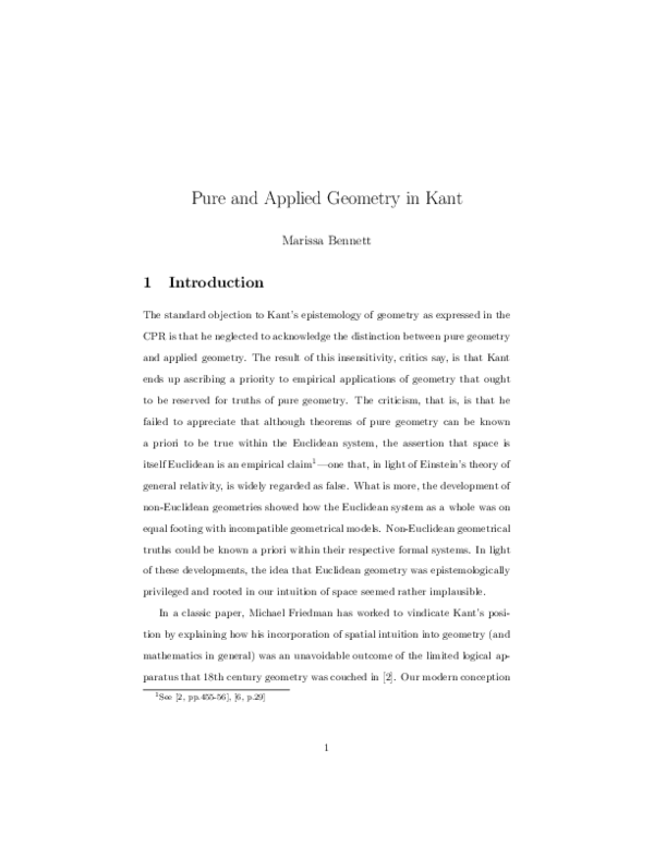 (PDF) Pure and Applied Geometry in
