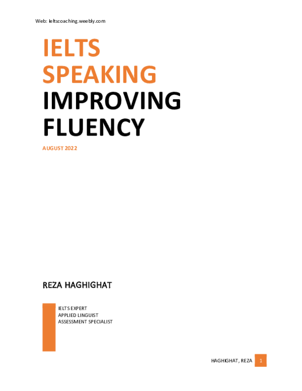 (PDF) IELTS Speaking- Improving Fluency