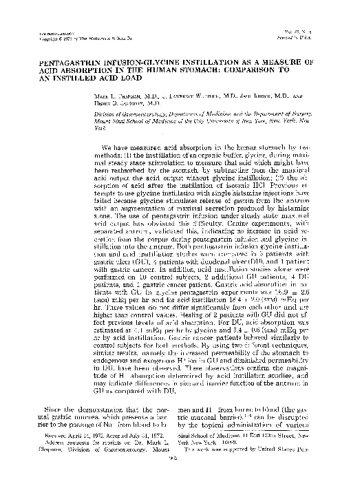 (PDF) Pentagastrin Infusion-Glycine Instillation as a Measure of Acid ...