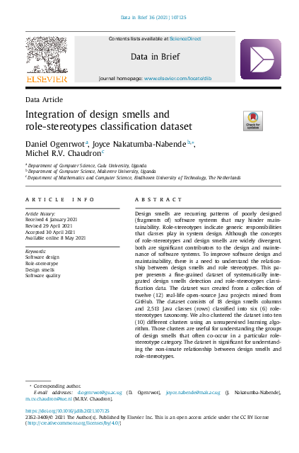 (PDF) Integration of design smells and role-stereotypes classification ...