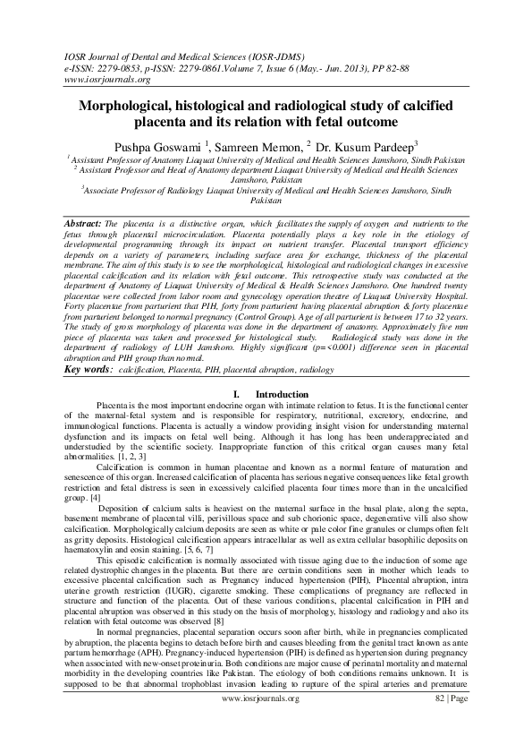 (PDF) Morphological, histological and radiological study of calcified ...