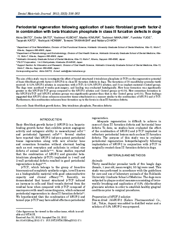 (PDF) Periodontal regeneration following application of basic ...
