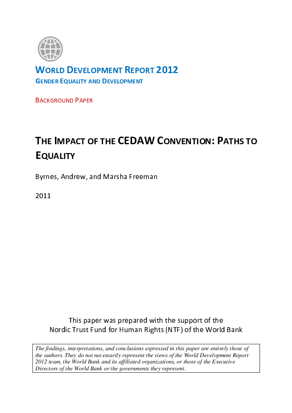 (PDF) The Impact of the CEDAW Convention: Paths to Equality