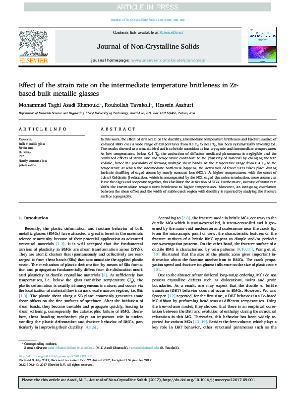 (PDF) Effect of the strain rate on the intermediate temperature ...