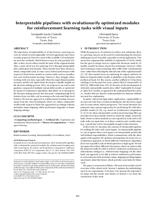 (PDF) Interpretable pipelines with evolutionary optimized modules for reinforcement learning ...