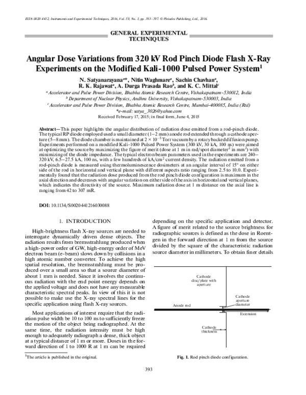 (PDF) Angular dose variations from 320 kV rod pinch diode flash X-ray ...