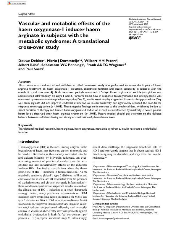 (PDF) Vascular and metabolic effects of the haem oxygenase-1 inducer ...
